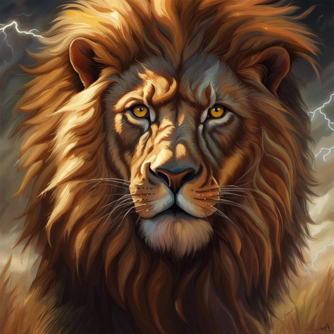 Lion Art, Lion Art Print, Lion Artwork, Lion Digital Art, Lion Digital ...