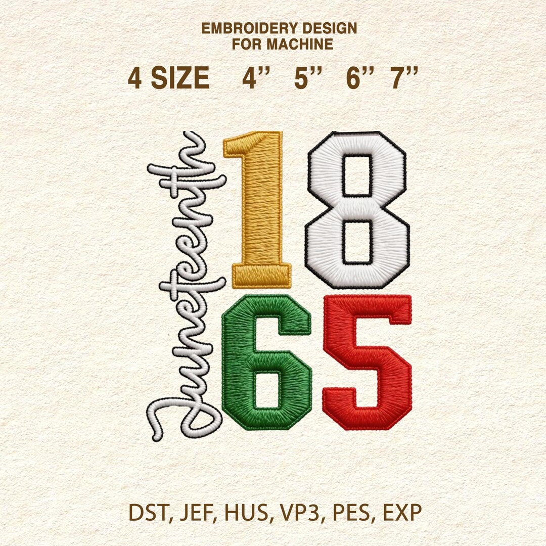 Juneteenth 1865 Embroidery Design - Black Freedom Day Celebration ...