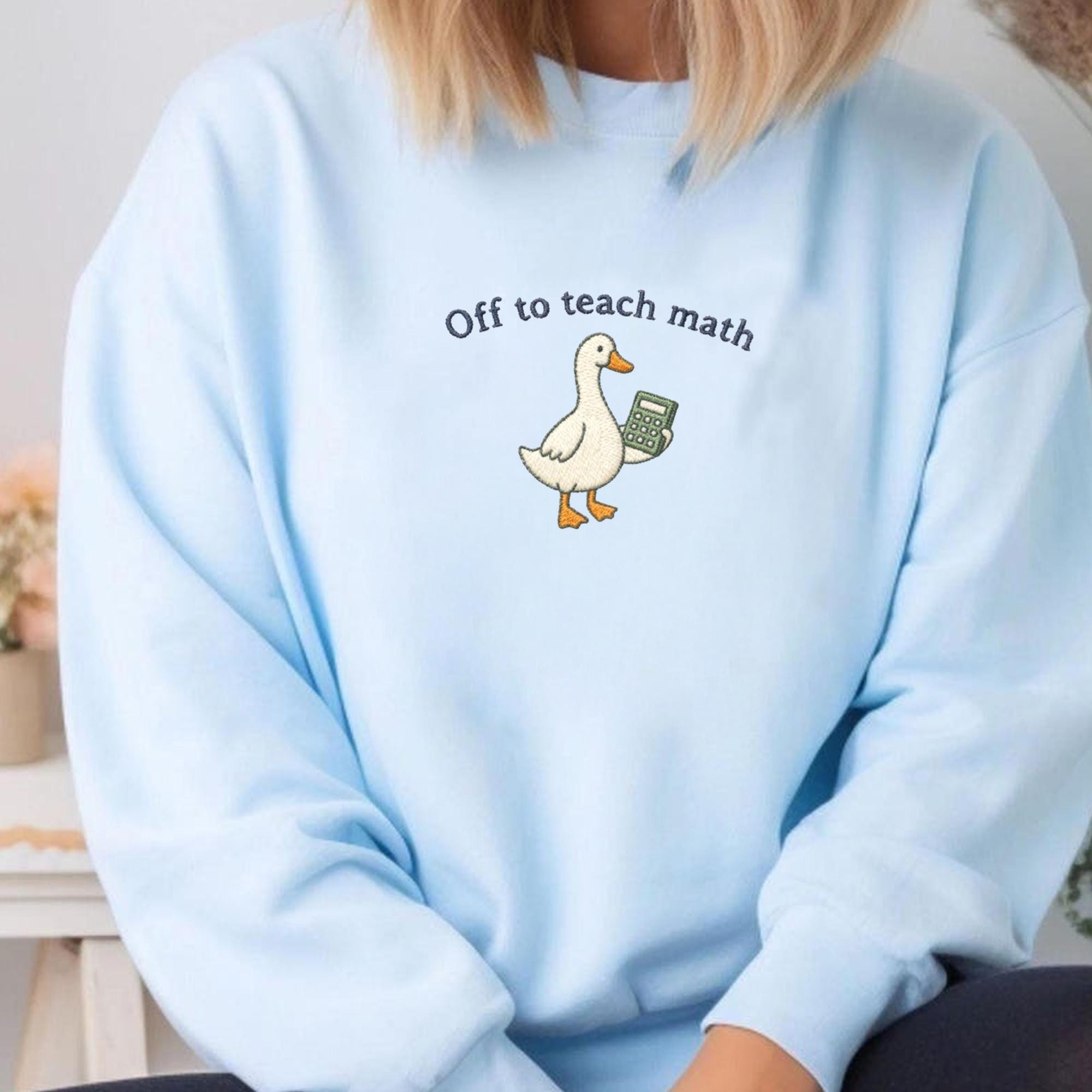 Duck "off to Teach Math" With Calculator Machine Embroidery Design - Etsy