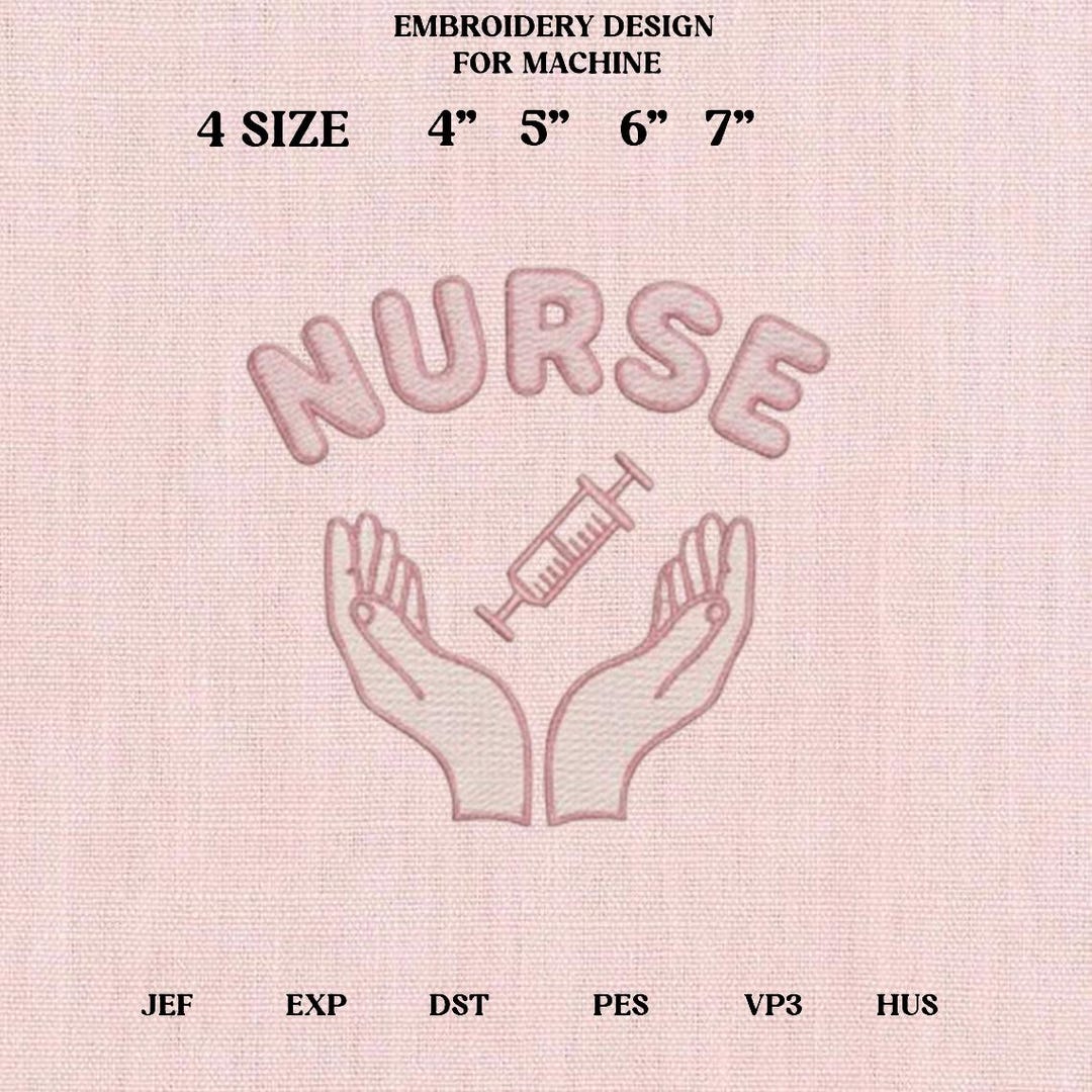 Nurse Stethoscope Heartbeat Embroidery Design -multi-size Stethoscope ...