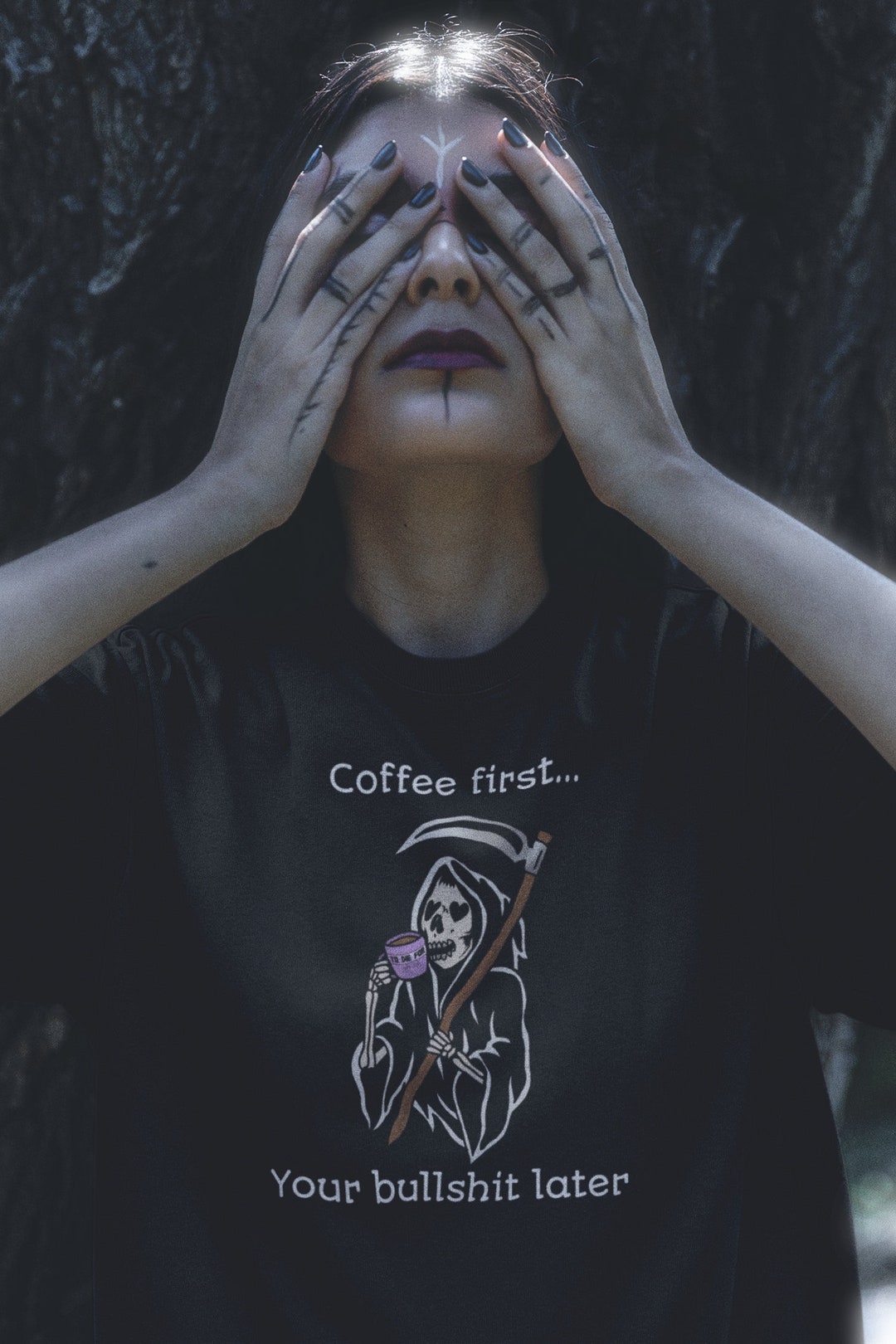 Grim Reaper Shirt, Satanic Coffee Tee, Morbid Barista Gift, Death Metal ...
