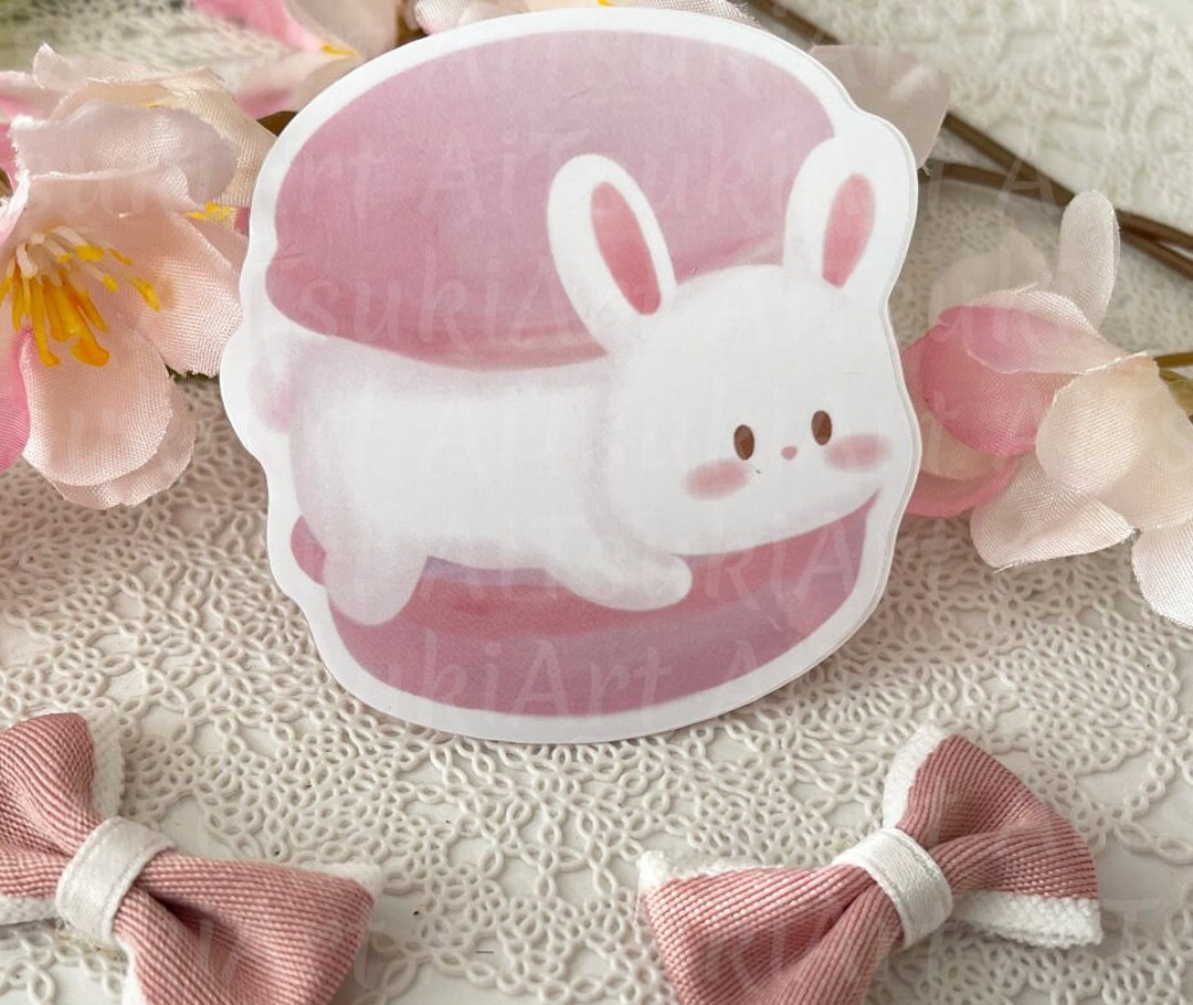 Cute Bunny Macaron Sticker - Etsy