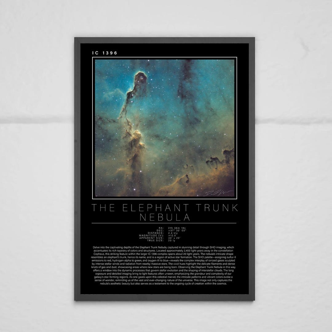 Elephant Nebula Space Educational Poster Christmas Gift Hubble JWST ...