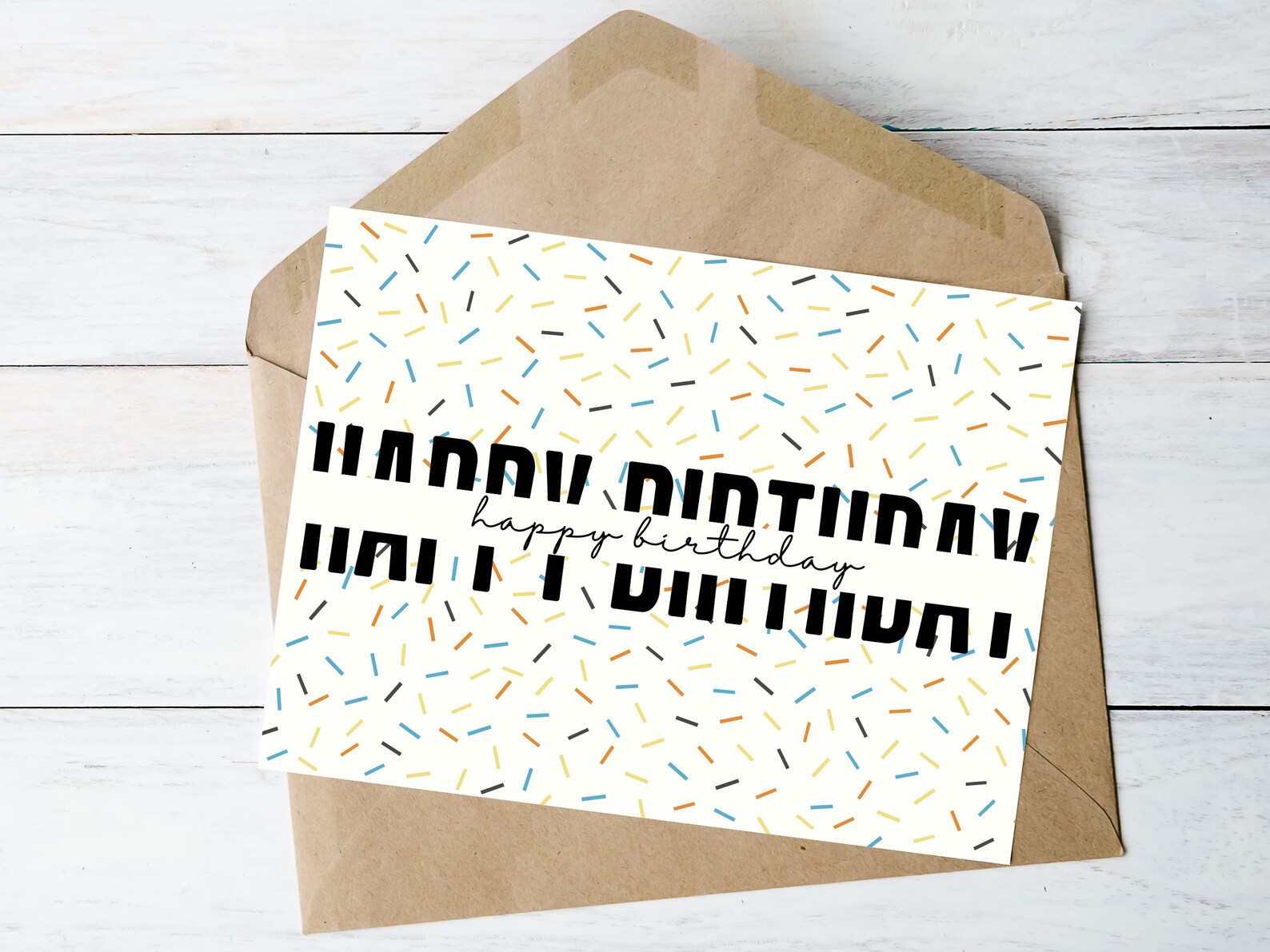 Printable Happy Birthday Confetti Card 8.5x11in - Etsy