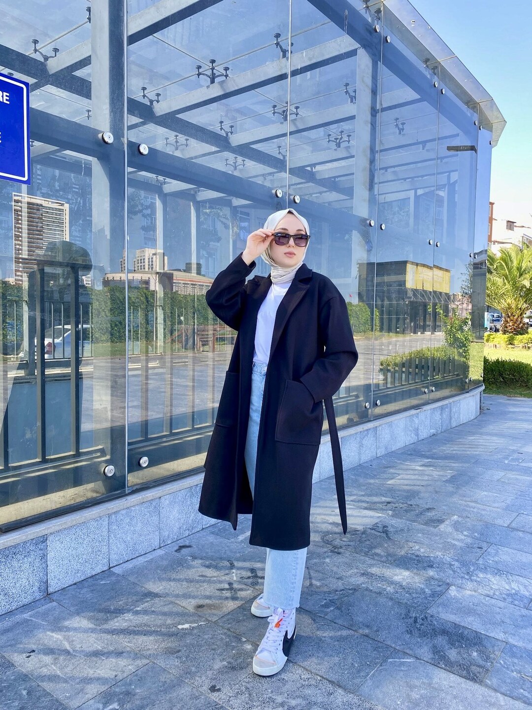 Woman Coat / Belted Cachet Coat / Warm Black Coat / Winter - Etsy