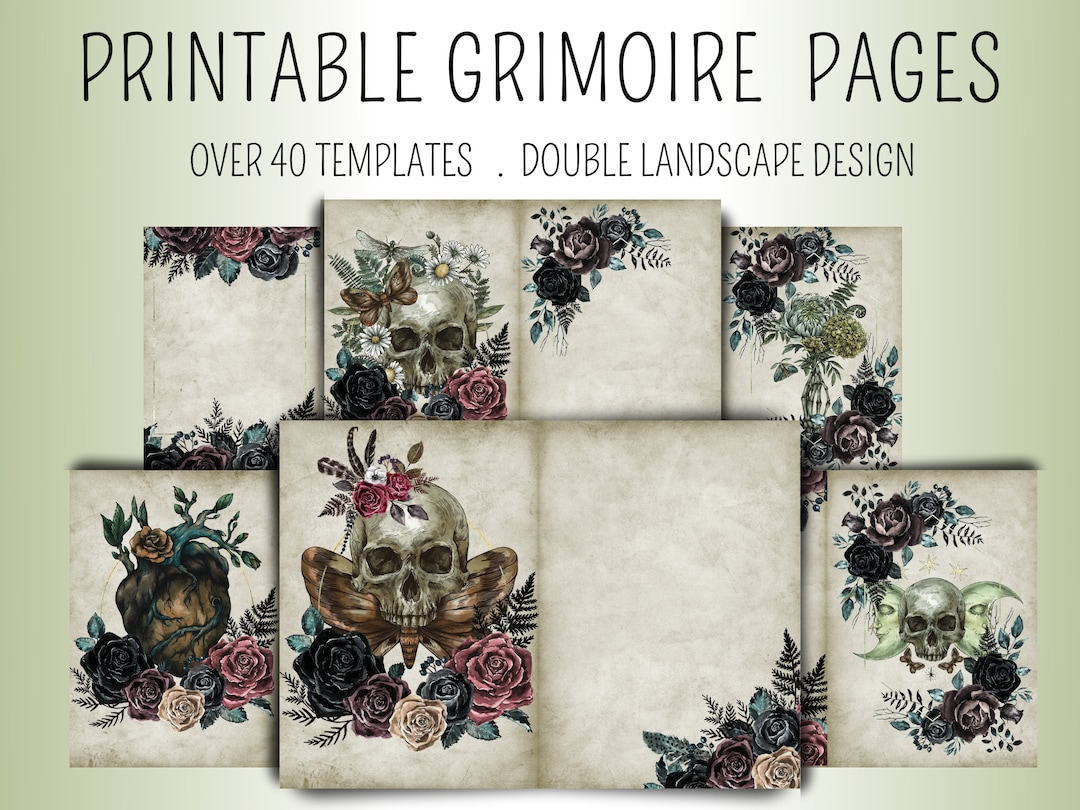 Printable Grimoire Pages Blank Grimoire Green Witch Pages - Etsy