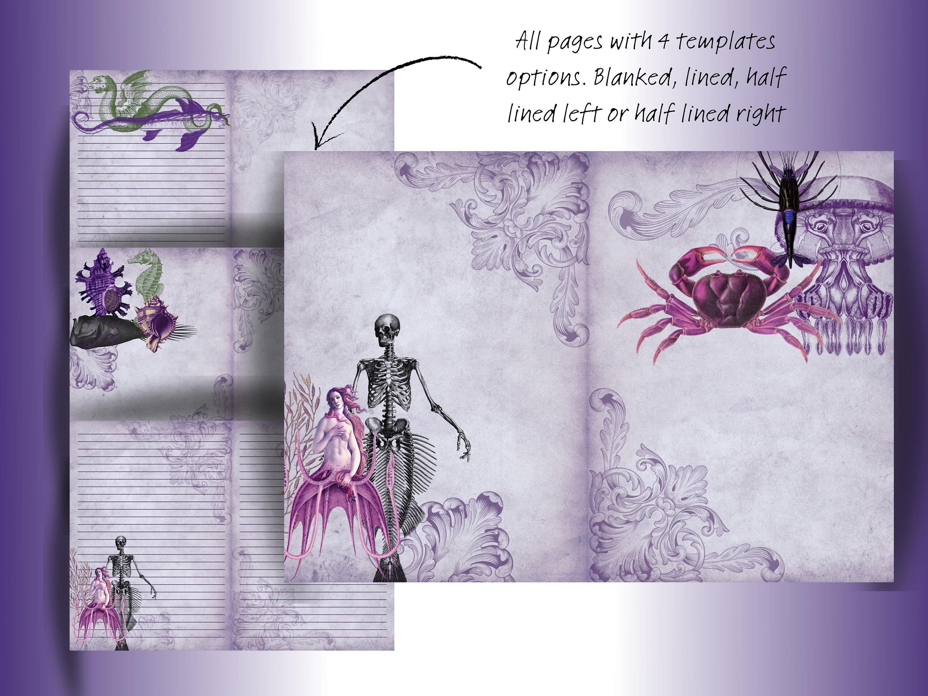 Printable Grimoire Pages, Blank Grimoire, Witch Pages, Book of Shadows ...