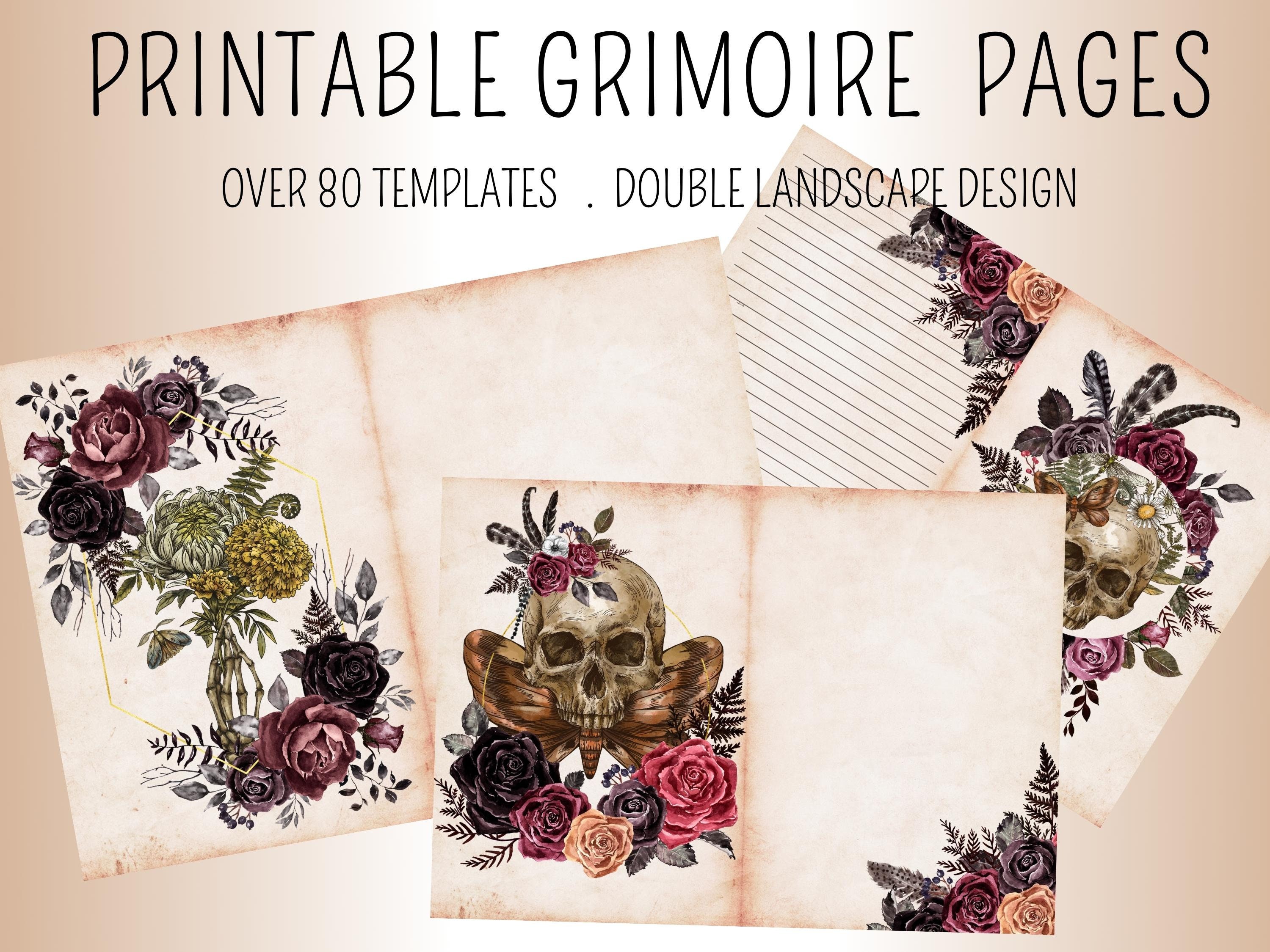 Printable Grimoire Pages, Blank Grimoire, Pink Pages Printable, Book of ...