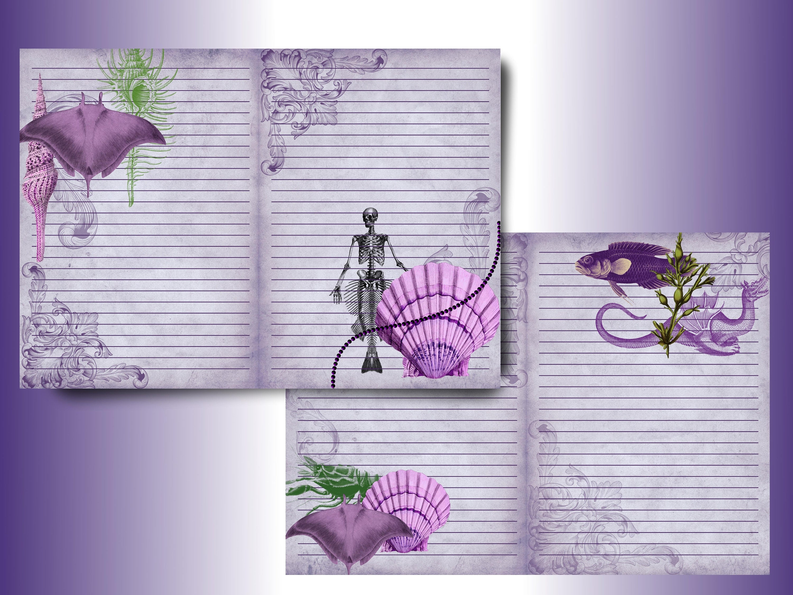 Printable Grimoire Pages, Blank Grimoire, Witch Pages, Book of Shadows ...