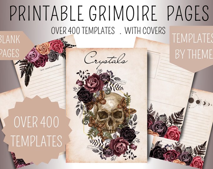 Printable Grimoire Pages, Blank Grimoire, Pink Pages Printable, Book of ...