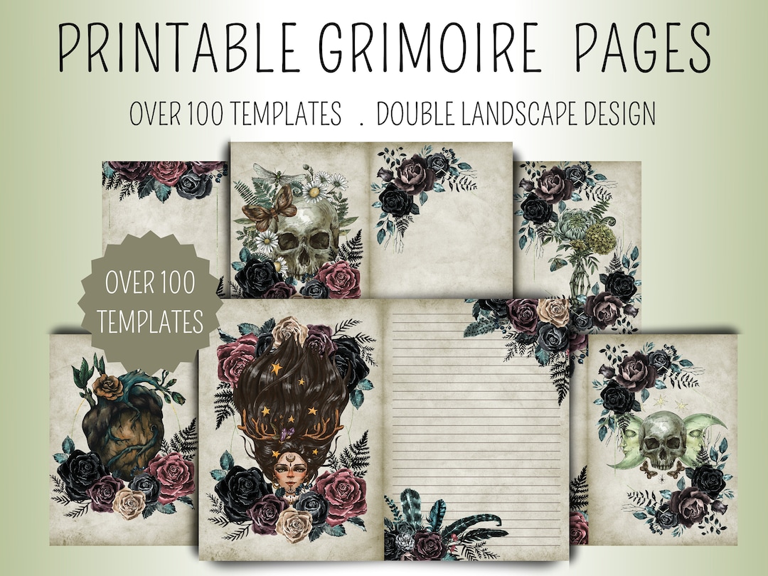 Printable Grimoire Pages, Blank Grimoire, Green Witch Pages, Book of ...