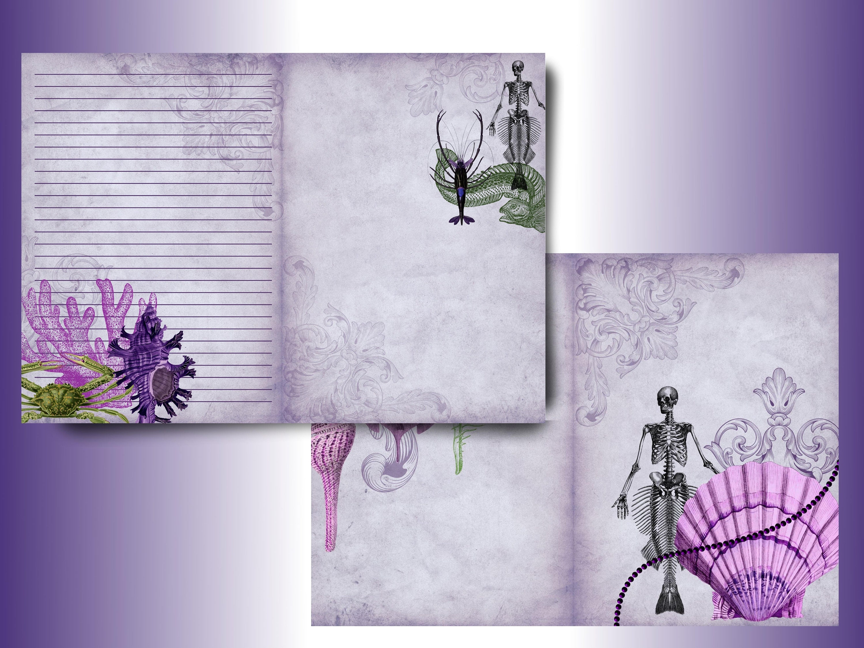 Printable Grimoire Pages, Blank Grimoire, Witch Pages, Book of Shadows ...