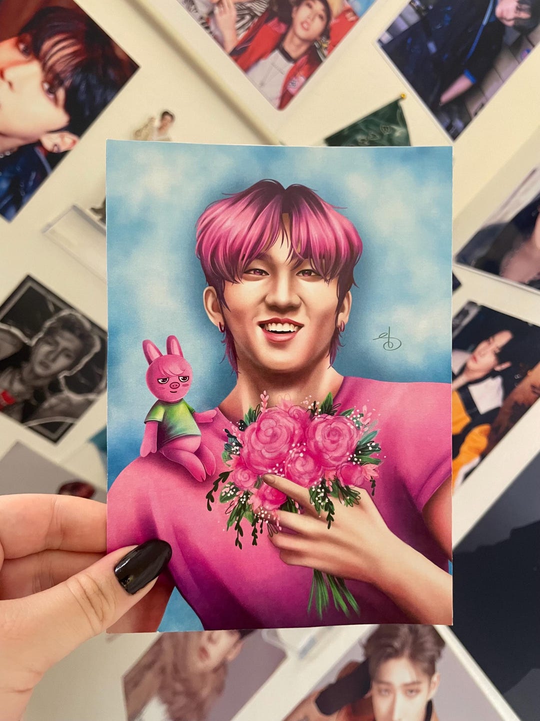 Changbin - Stray Kids Art Print/pc, Pink Dwaekki, K-pop Prints. - Etsy