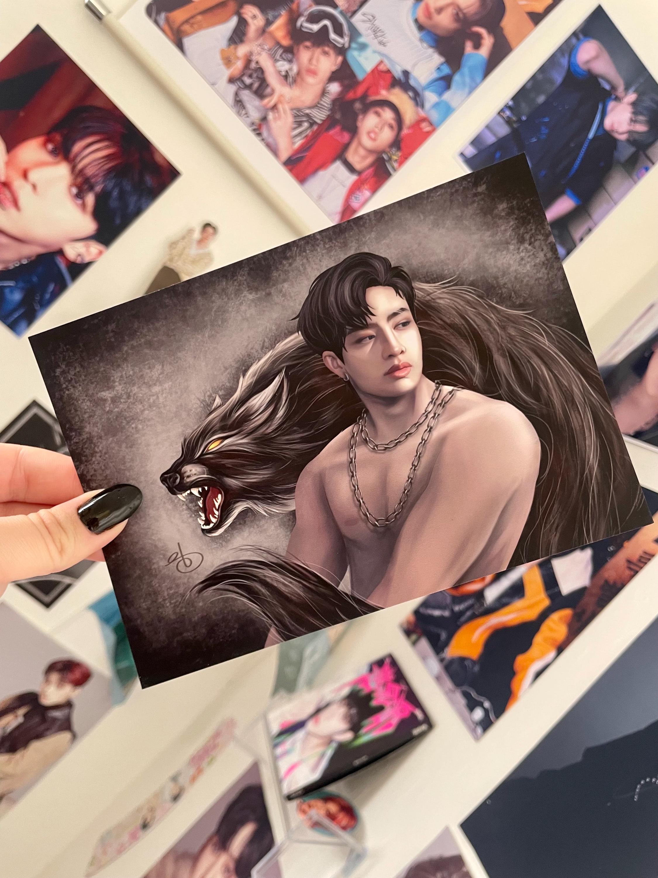 Bang Chan - Stray Kids Art Print/pc, Wolf and Chains, K-pop Prints. - Etsy