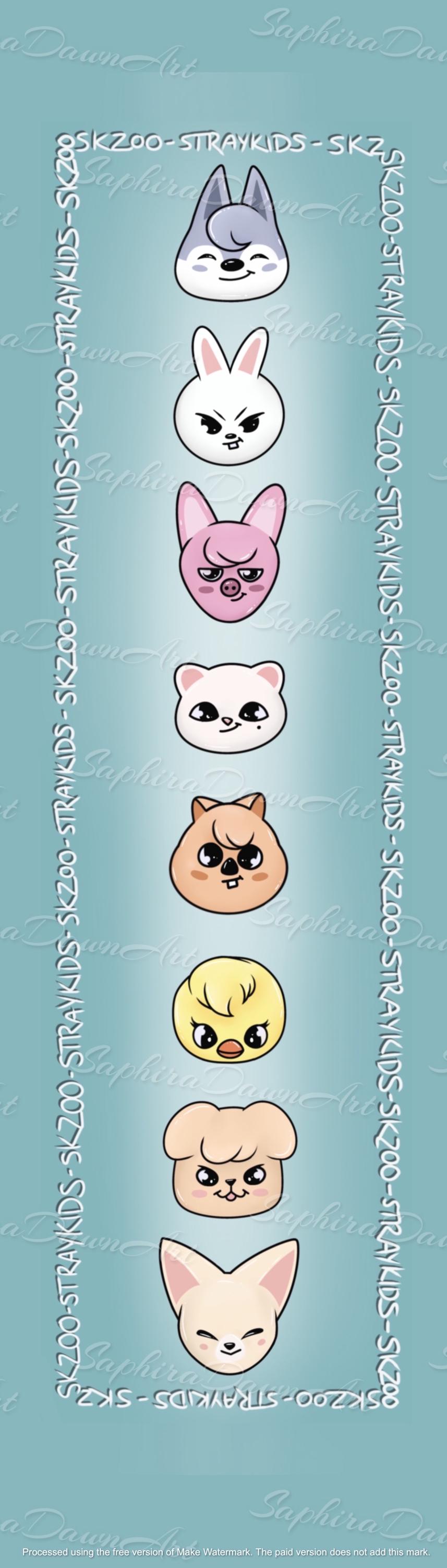 Stray Kids Bookmark, Skzoo OT8, K-pop Art. - Etsy