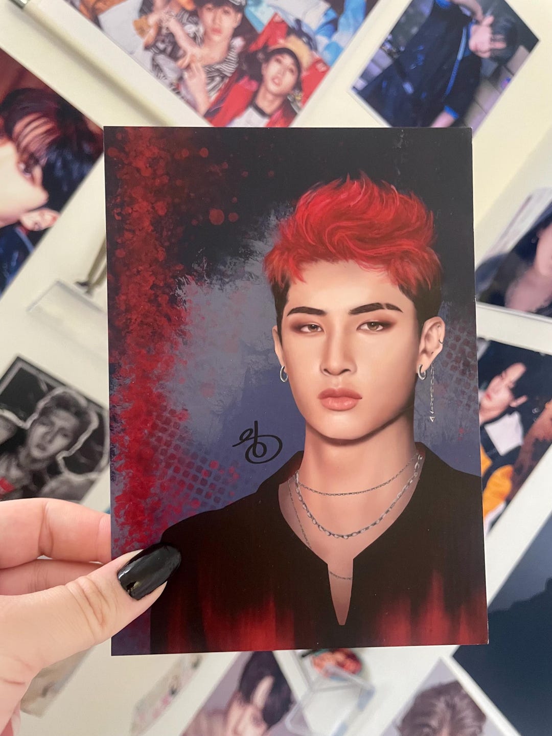 Bang Chan - Stray Kids Art Print/pc, Red Hair, K-pop Prints. - Etsy