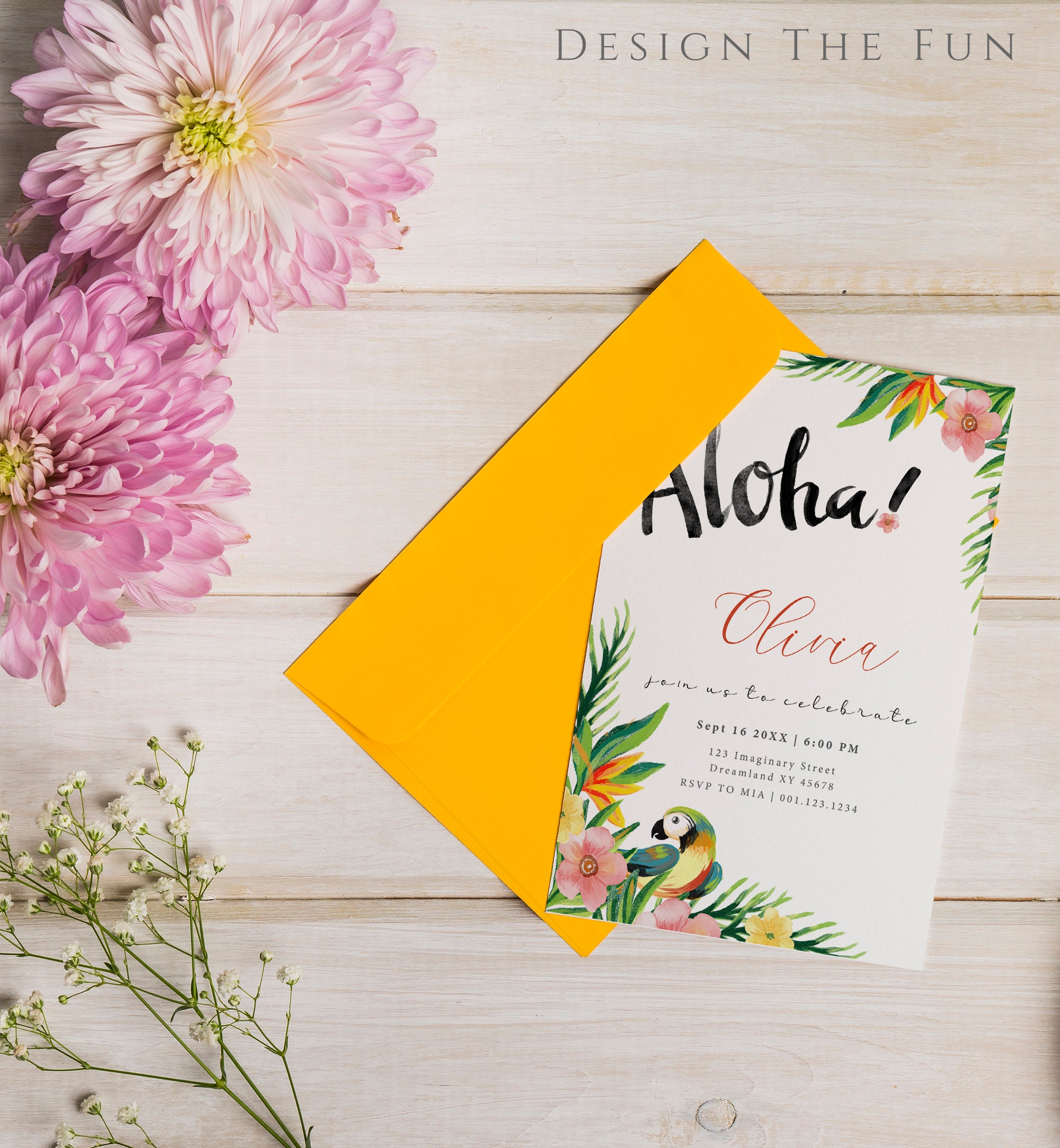 Editable Aloha Birthday Invitation Hawaiian Party Tropical - Etsy