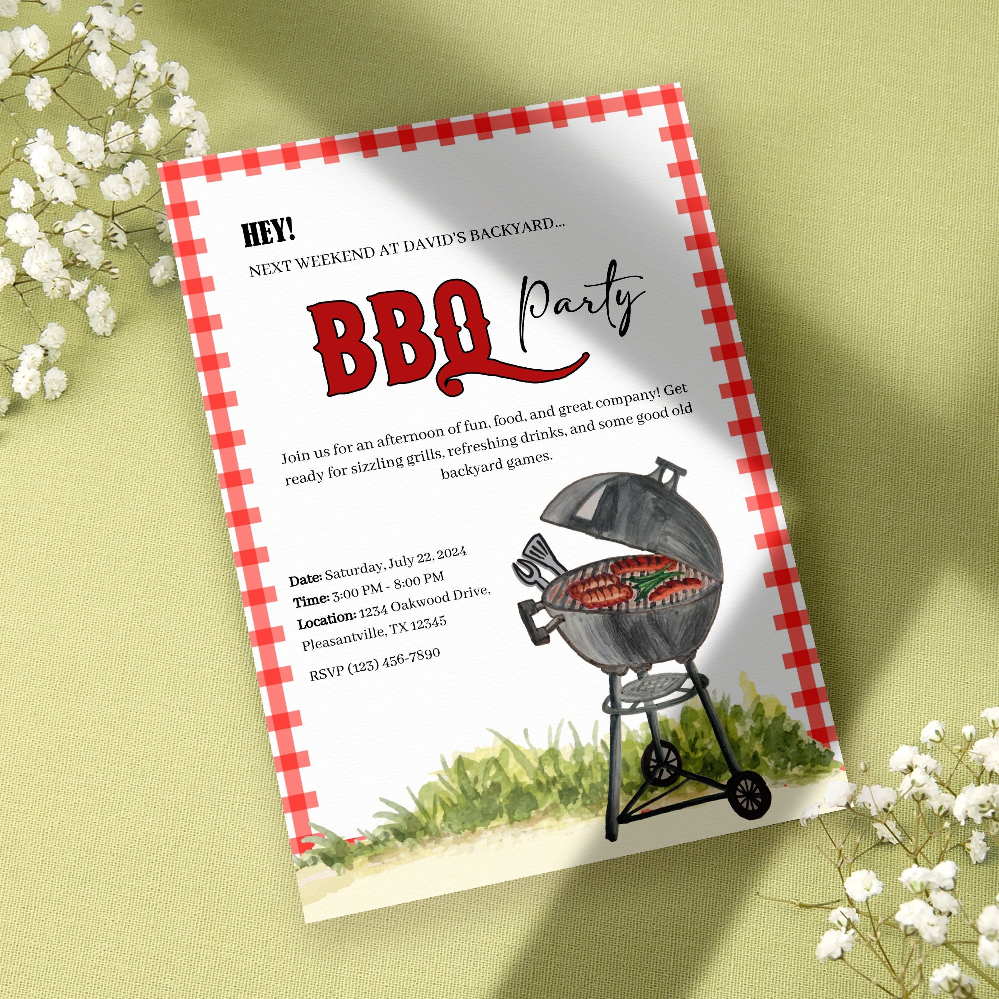 Editable BBQ Party Invitation Template - Customizable Corjl Backyard ...