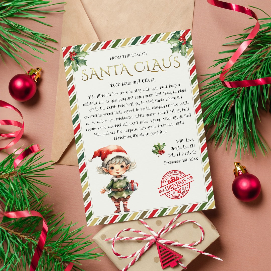 Editable First Time Elf Arrival Letter Return Letter Christmas Elf I'm ...