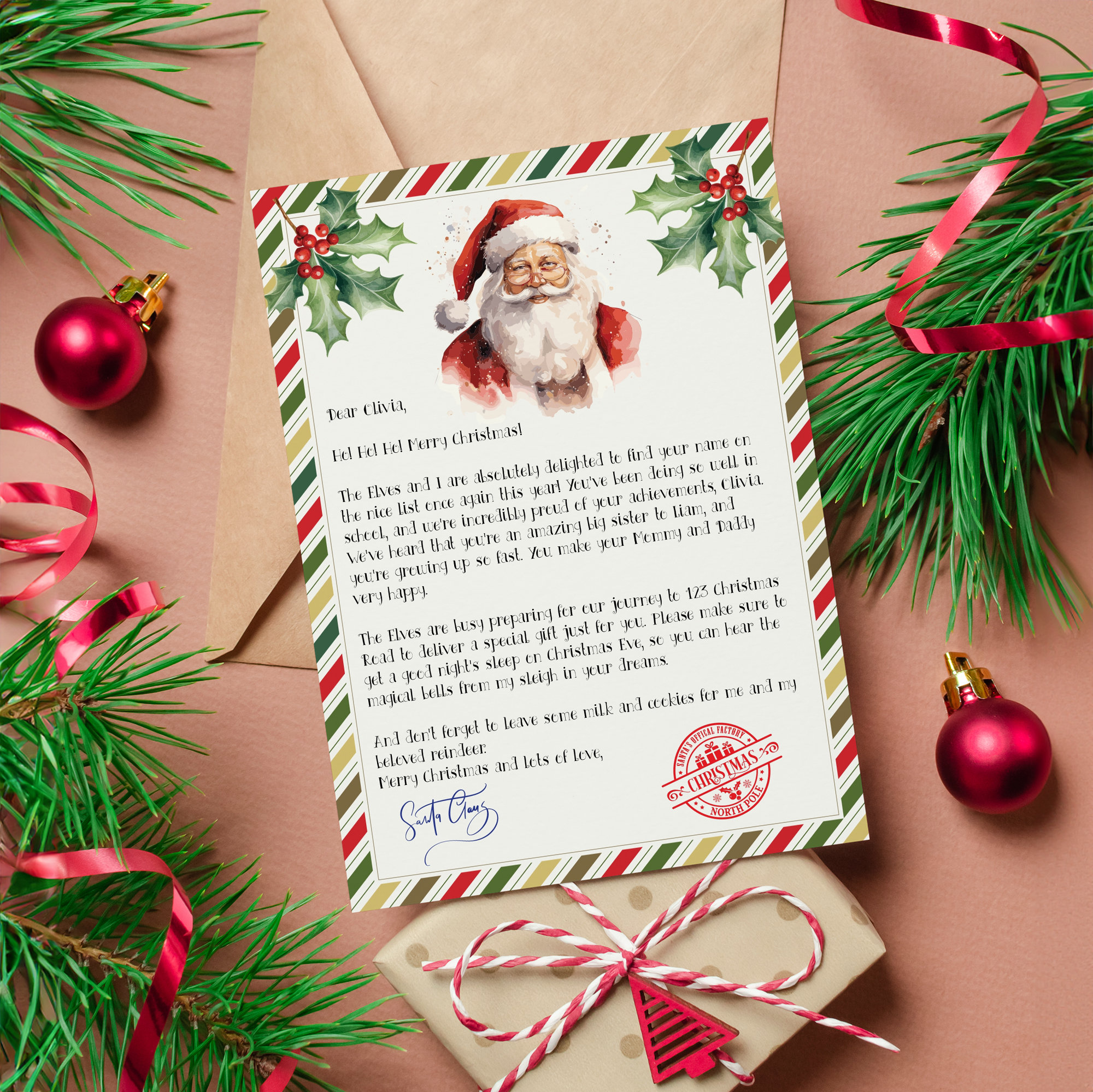 Editable Personalized Letter From Santa Claus From the Desk of Santa ...