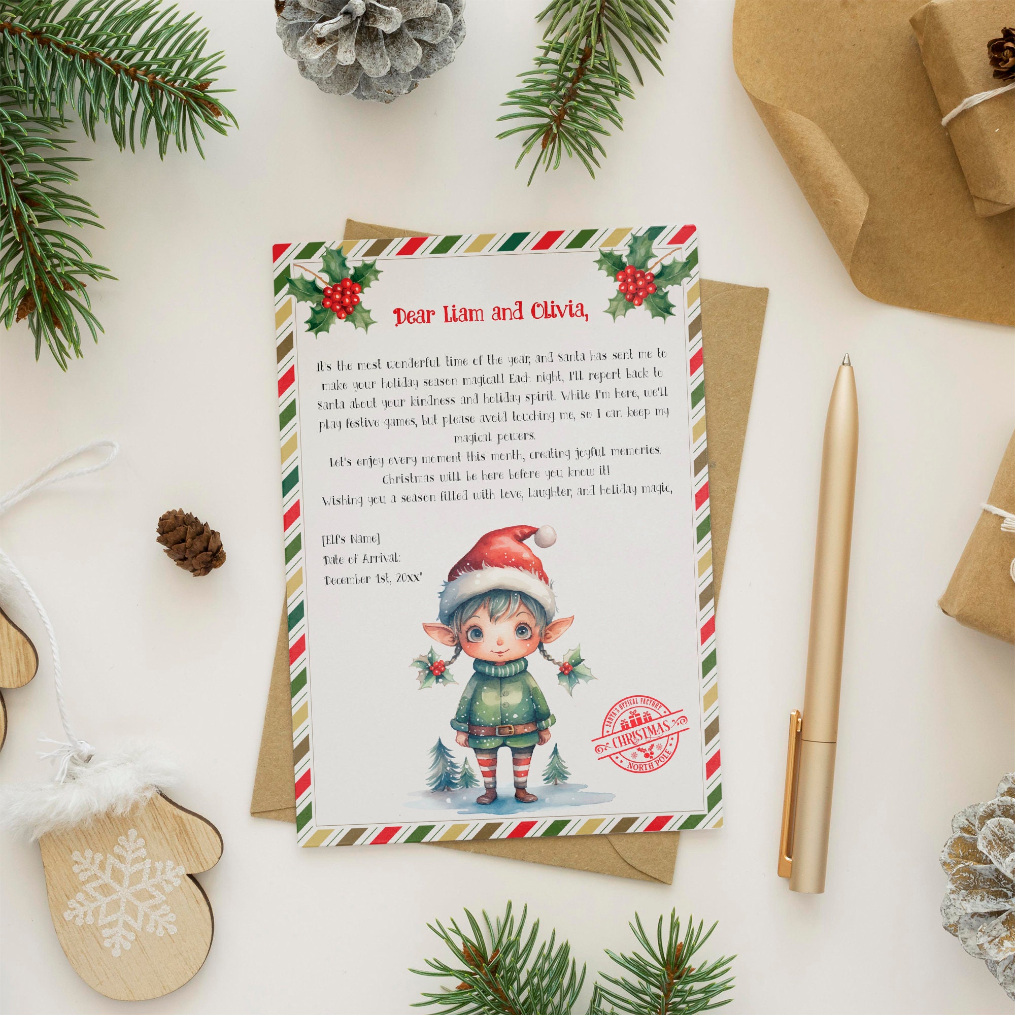 Editable Elf Arrival Letter Return Letter Christmas Elf I'm Back Elf ...