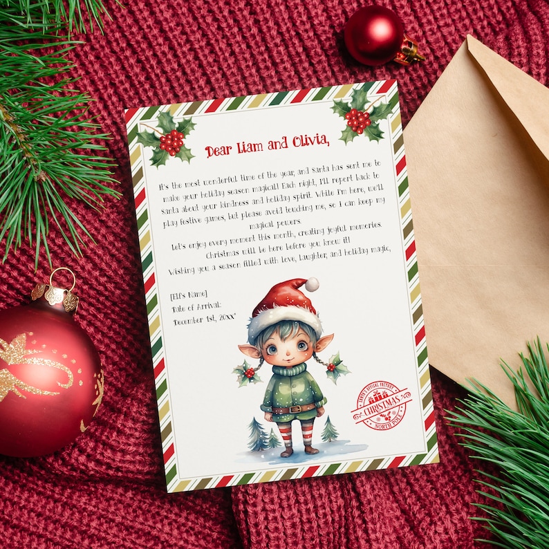 Editable Elf Arrival Letter Return Letter Christmas Elf I'm Back Elf ...