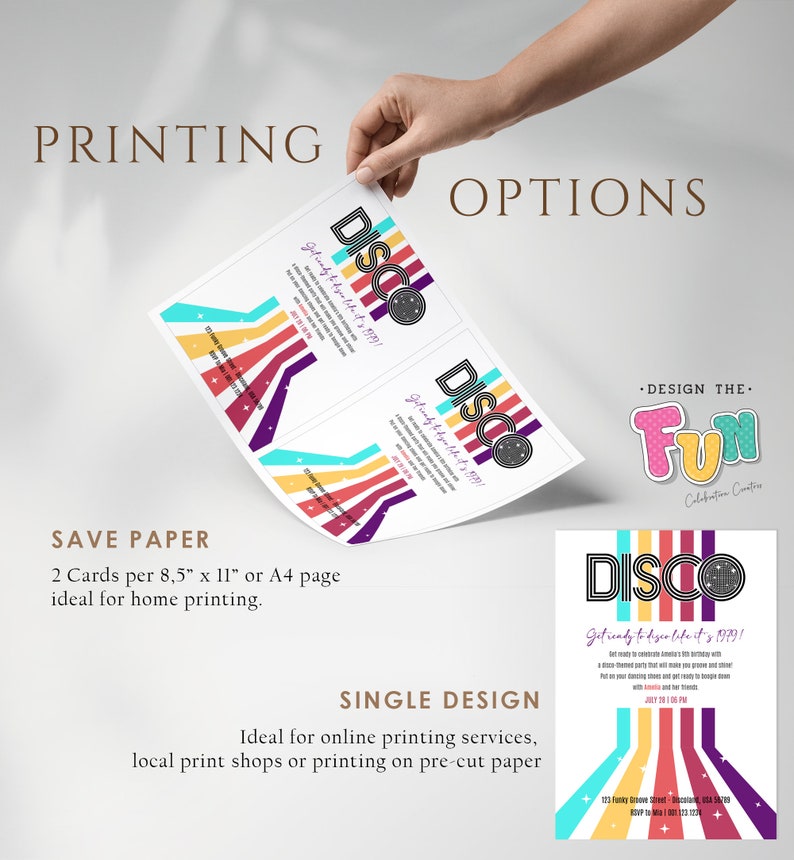 Editable Vintage Disco Birthday Invitation, Dancing Retro Party Invite ...