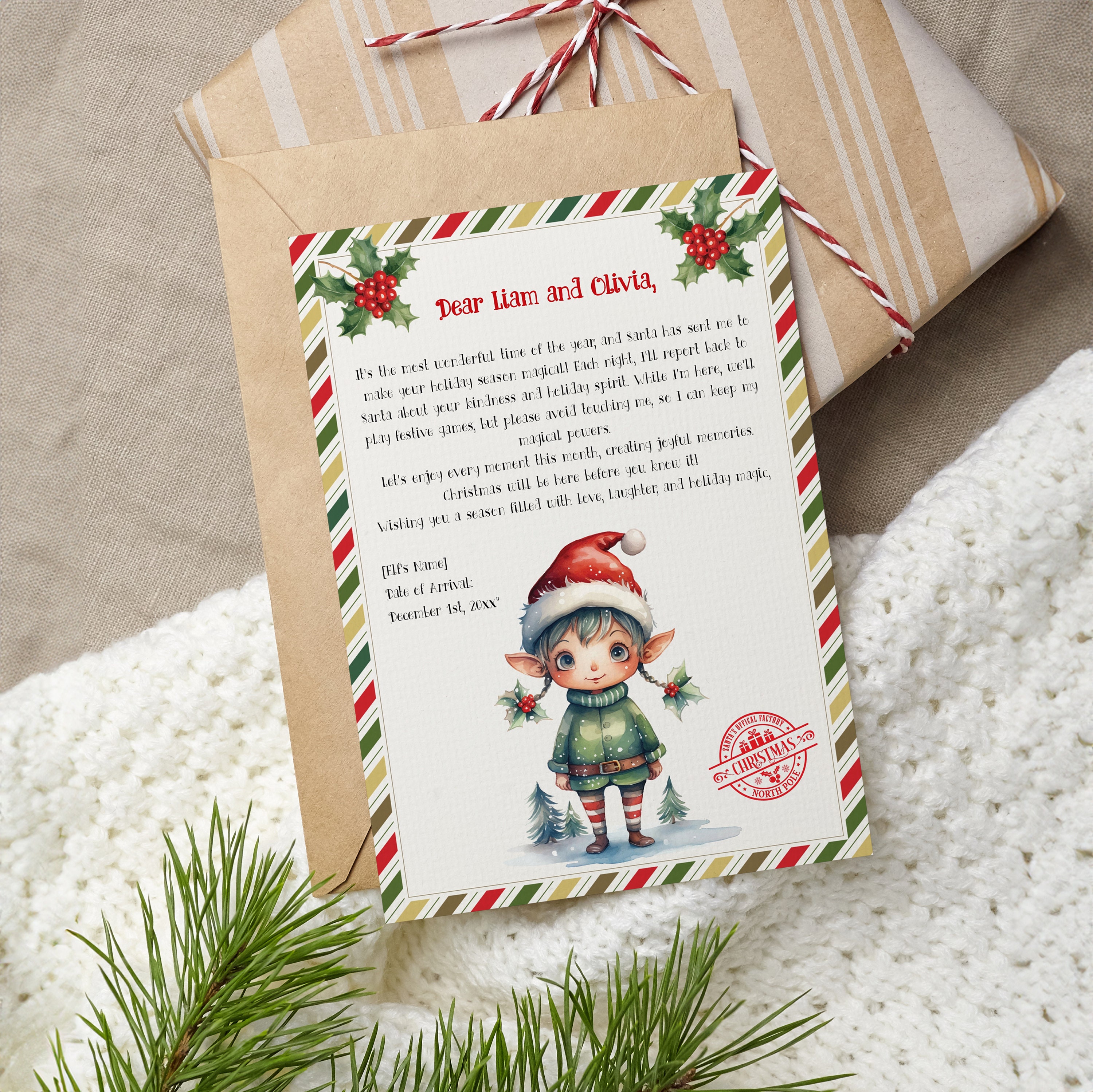 Editable Elf Arrival Letter Return Letter Christmas Elf I'm Back Elf ...