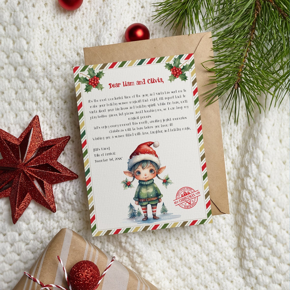 Editable Elf Arrival Letter Return Letter Christmas Elf I'm Back Elf ...