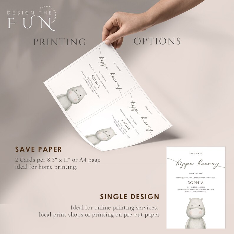 Editable Hippo Baby Shower Invitation Little Hippo Invite - Etsy