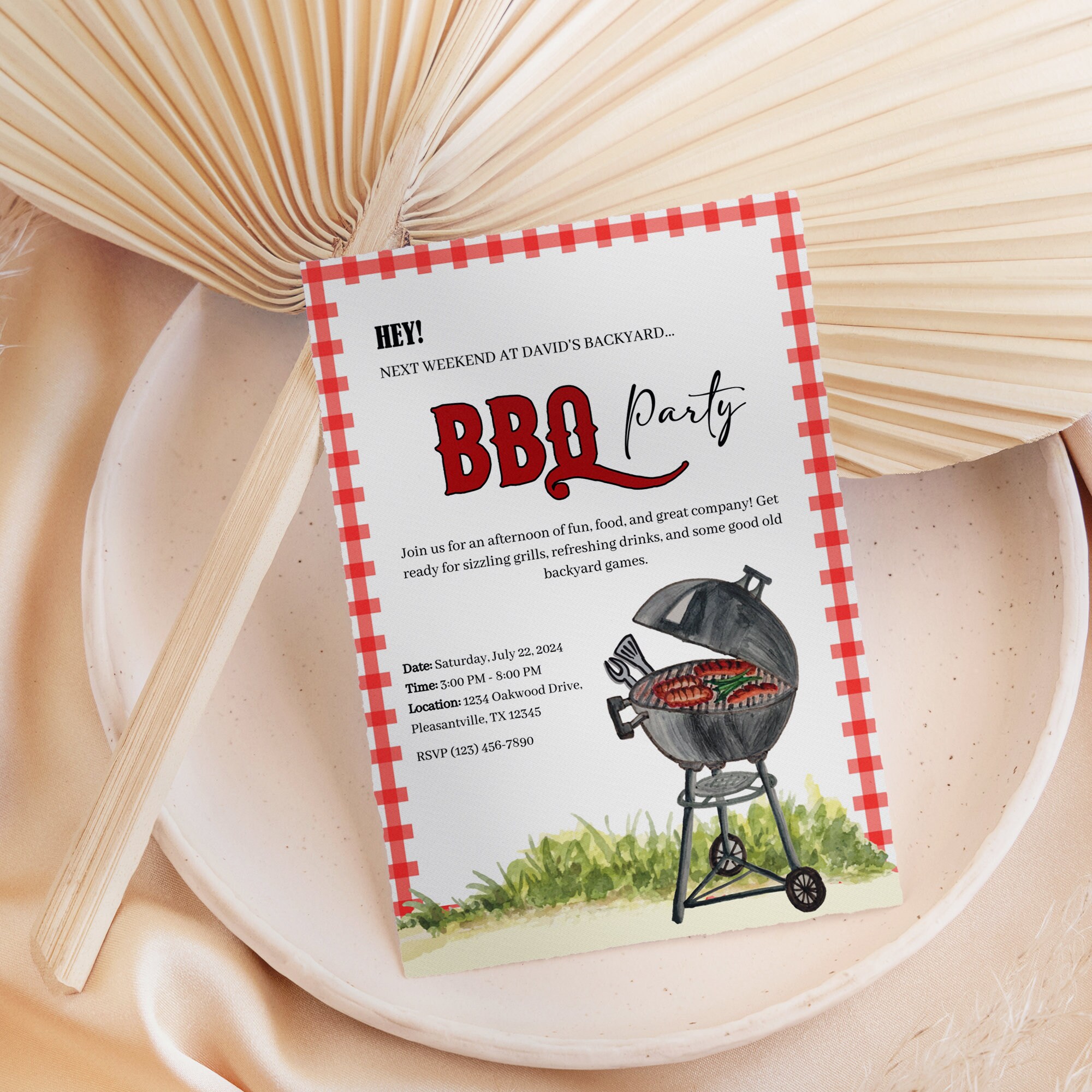 Editable BBQ Party Invitation Template - Customizable Corjl Backyard ...