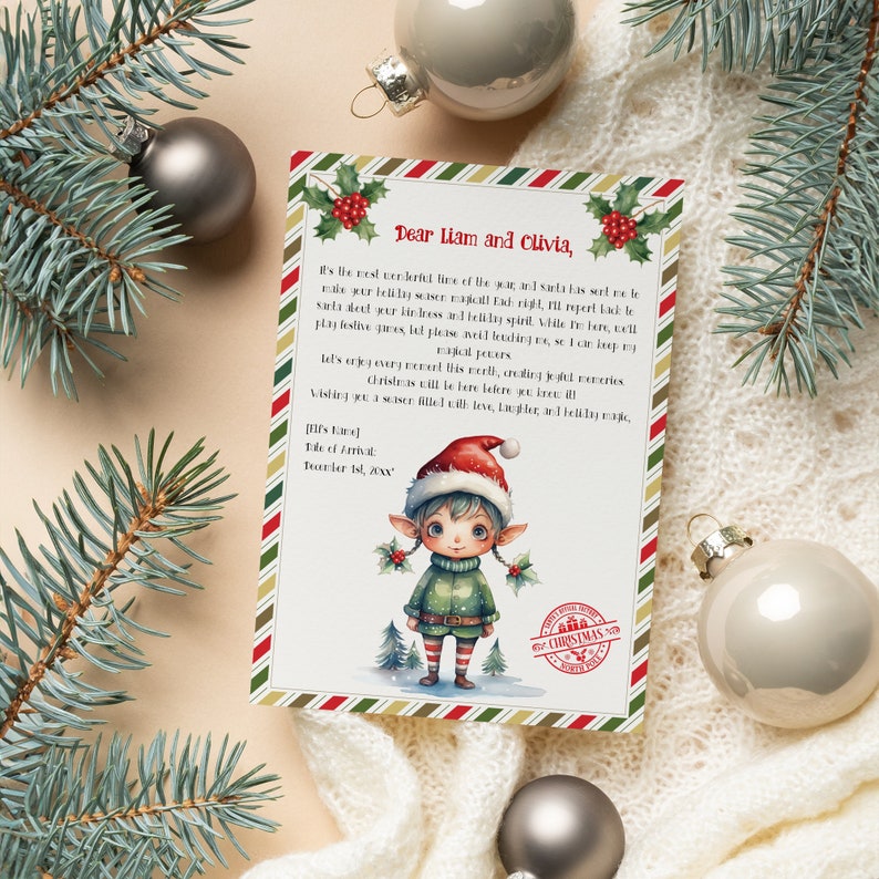 Editable Elf Arrival Letter Return Letter Christmas Elf I'm Back Elf ...