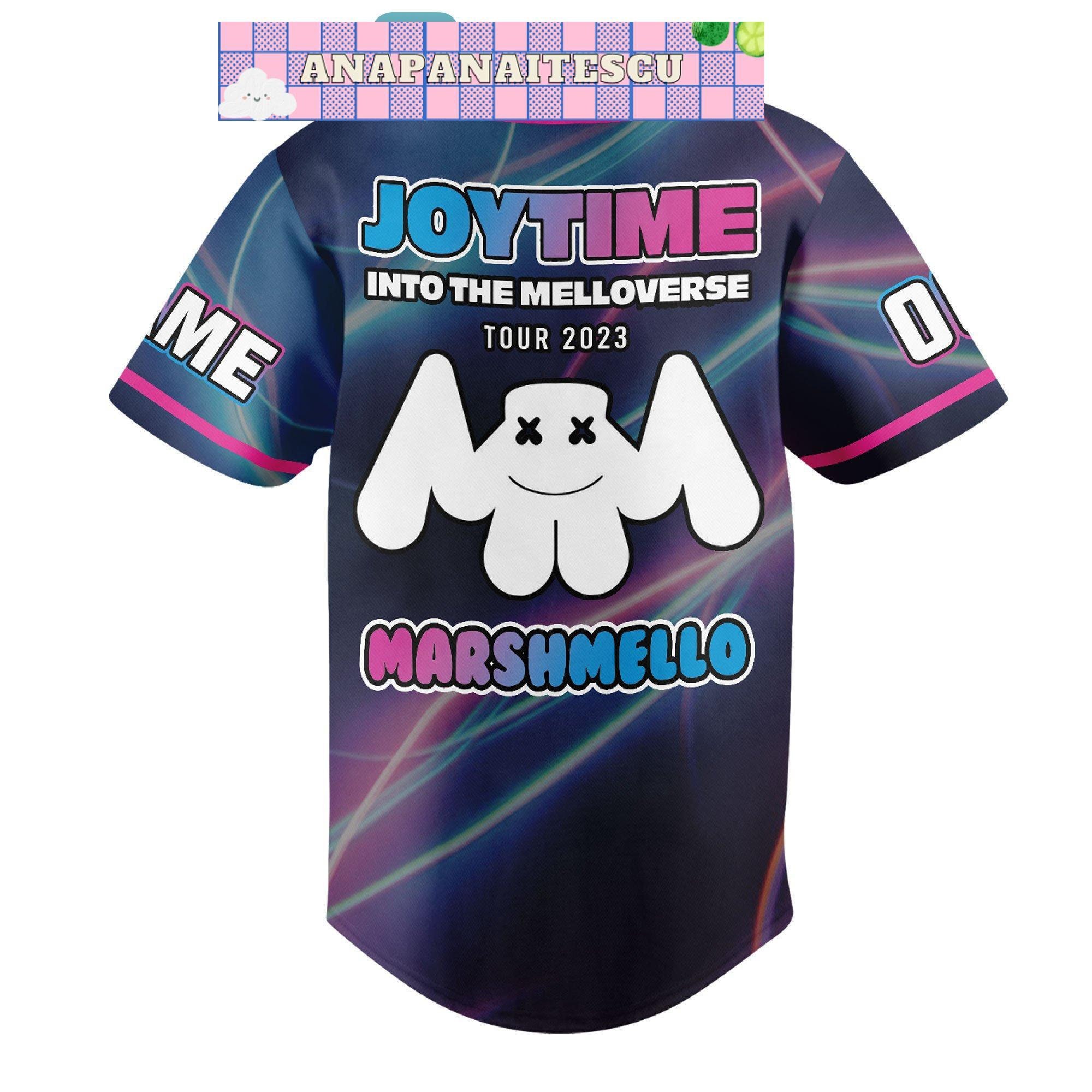 Marshmello Baseball Jersey Shirt, Joytime Into The Melloverse Tour 2023 ...