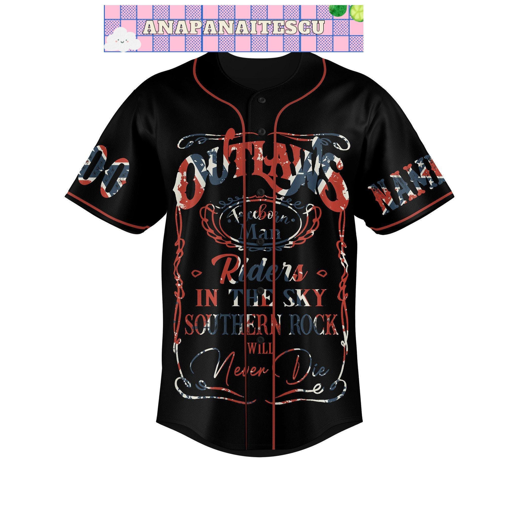 Personalized Outlaws Jersey Shirt, Outlaws Southern Rock Baseball ...