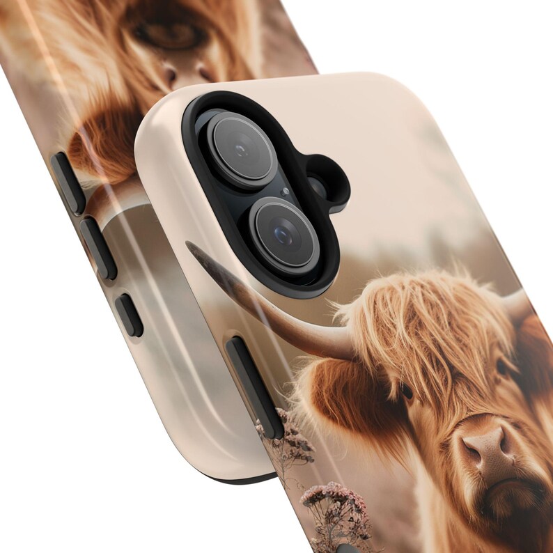 Cute Baby Highland Cow Case, Vintage Cottagecore Tough Case, Cow Lover ...