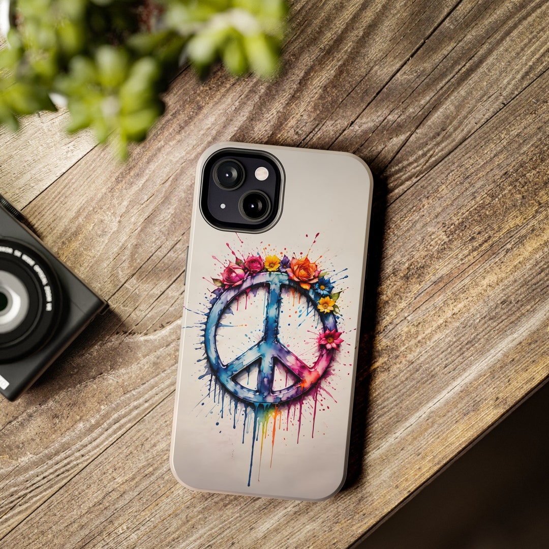 Watercolor World Peace Symbol Peace Sign V Sign Tough Phone - Etsy