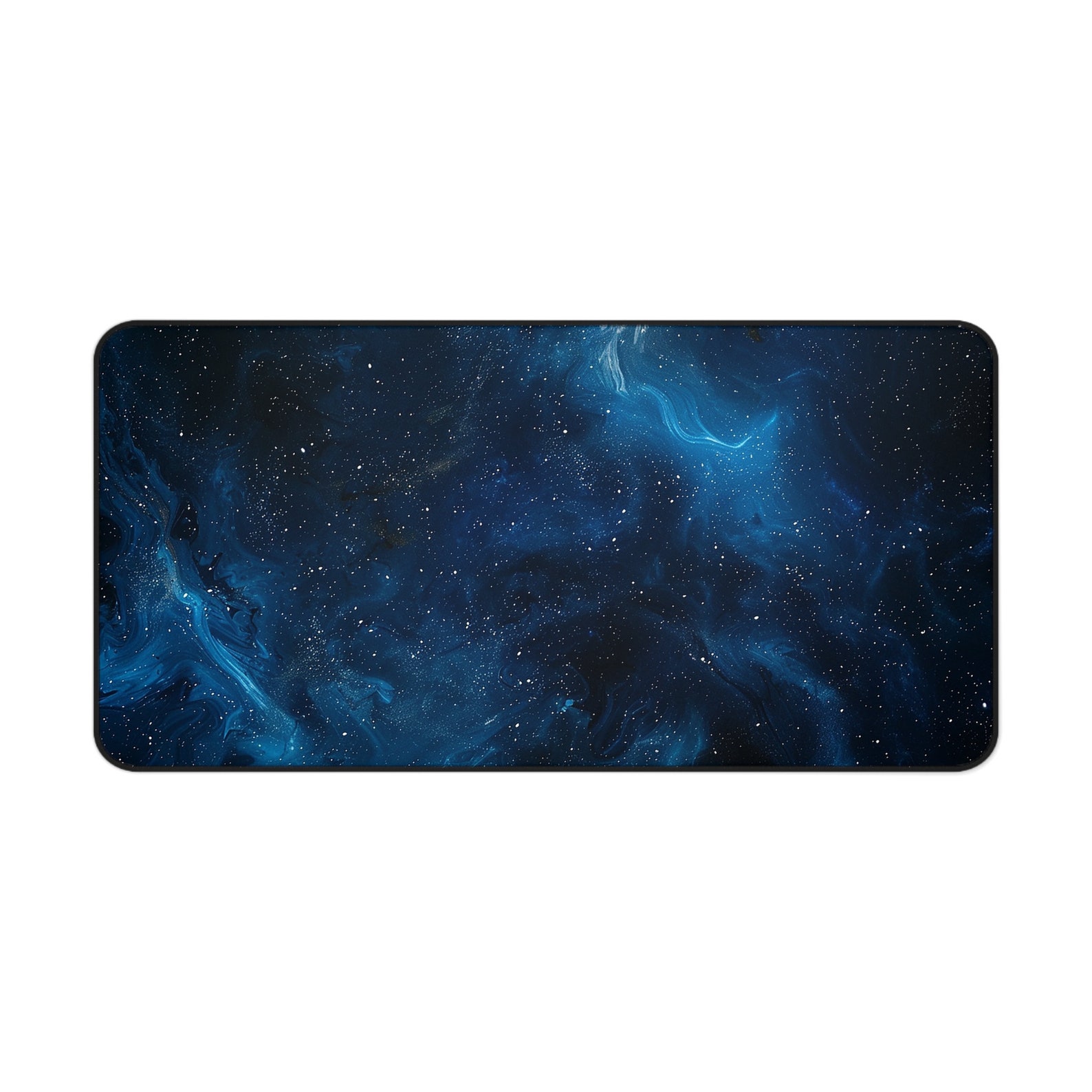 Nebula Dark Blue Stars Futuristic Desk Mat Beautiful Orange and Pink ...