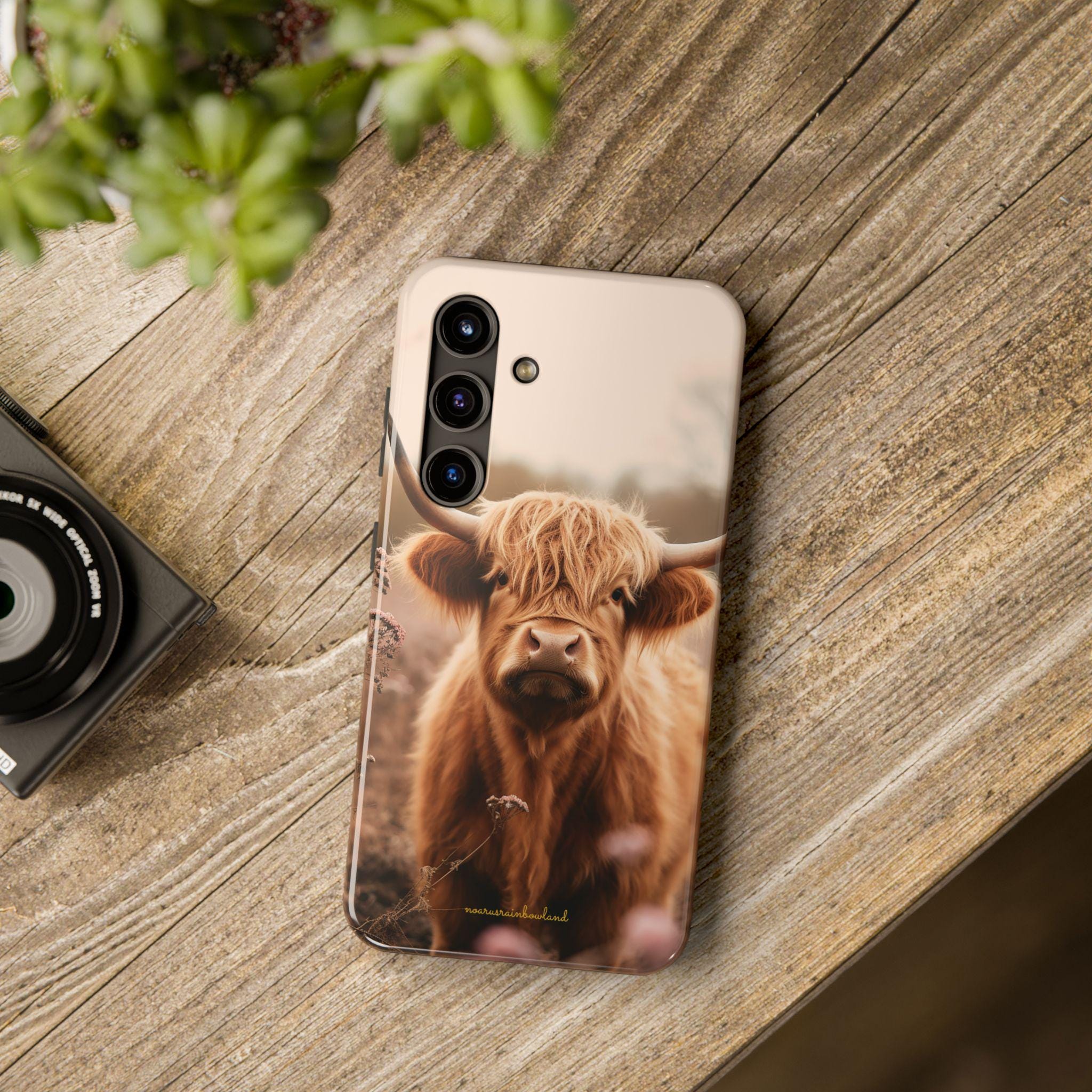 Cute Baby Highland Cow Case, Vintage Cottagecore Tough Case, Cow Lover ...
