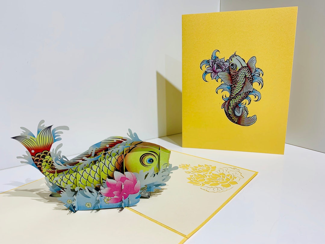 Gold Koi Japanese Fish Card - Created by Origami Pop Cards Sydney ...