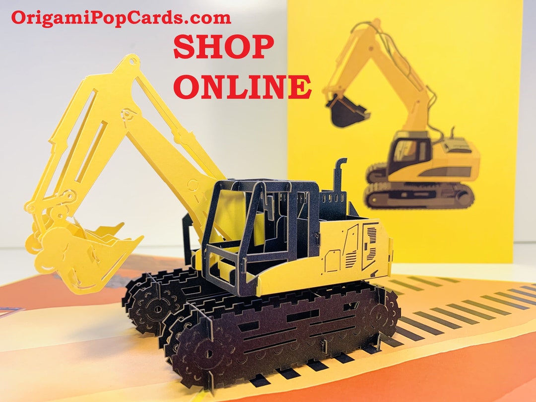 Excavator Crane Digger Truck for Construction Worker & Children 3D Pop ...
