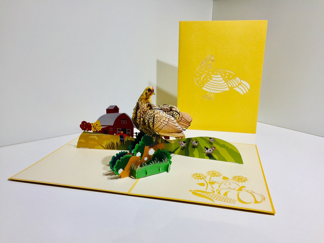 Golden Hen Chicken Card - Created by Origami Pop Cards Sydney Australia ...