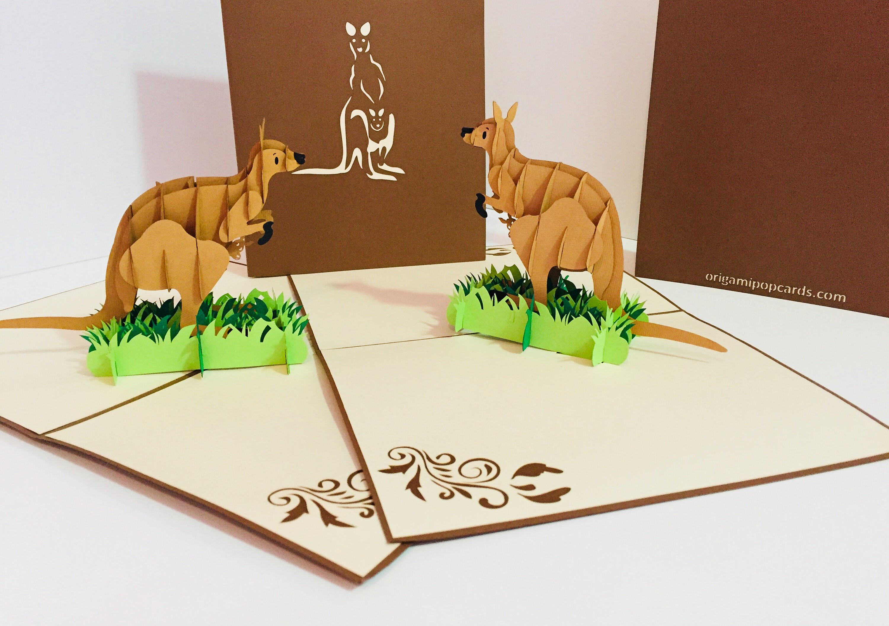 Australian Kangaroo 3D Birthday Greeting Card Origami Handmade Birthday ...