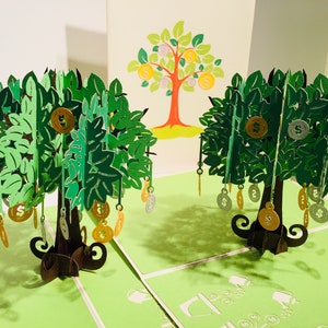 Green Money Tree Good Luck Card - Created by Origami Pop Cards ...