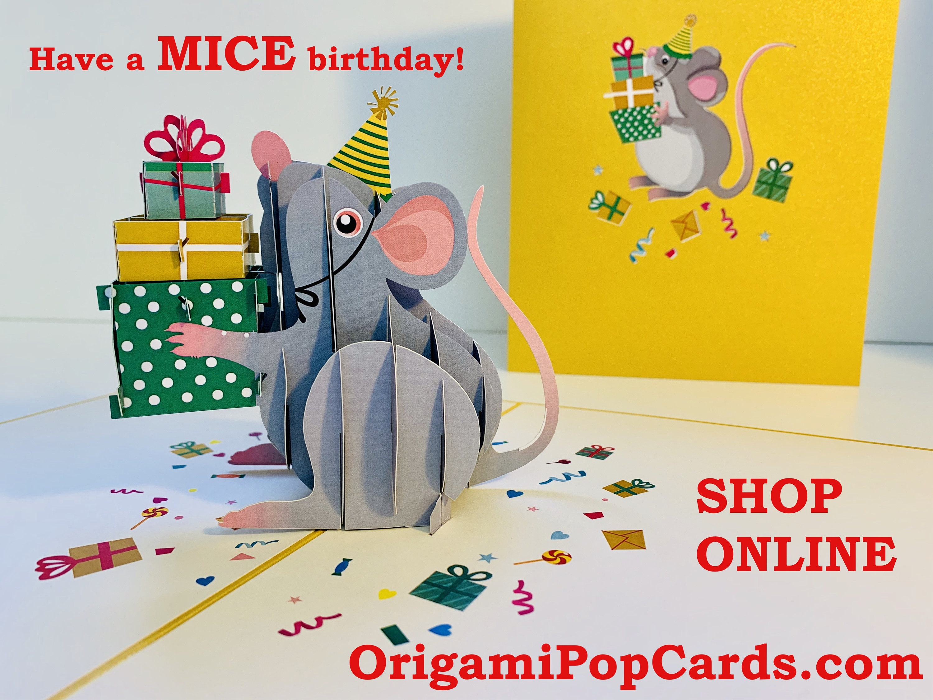 Cute Mouse BIRTHDAY Card - Created by Origami Pop Cards Sydney ...