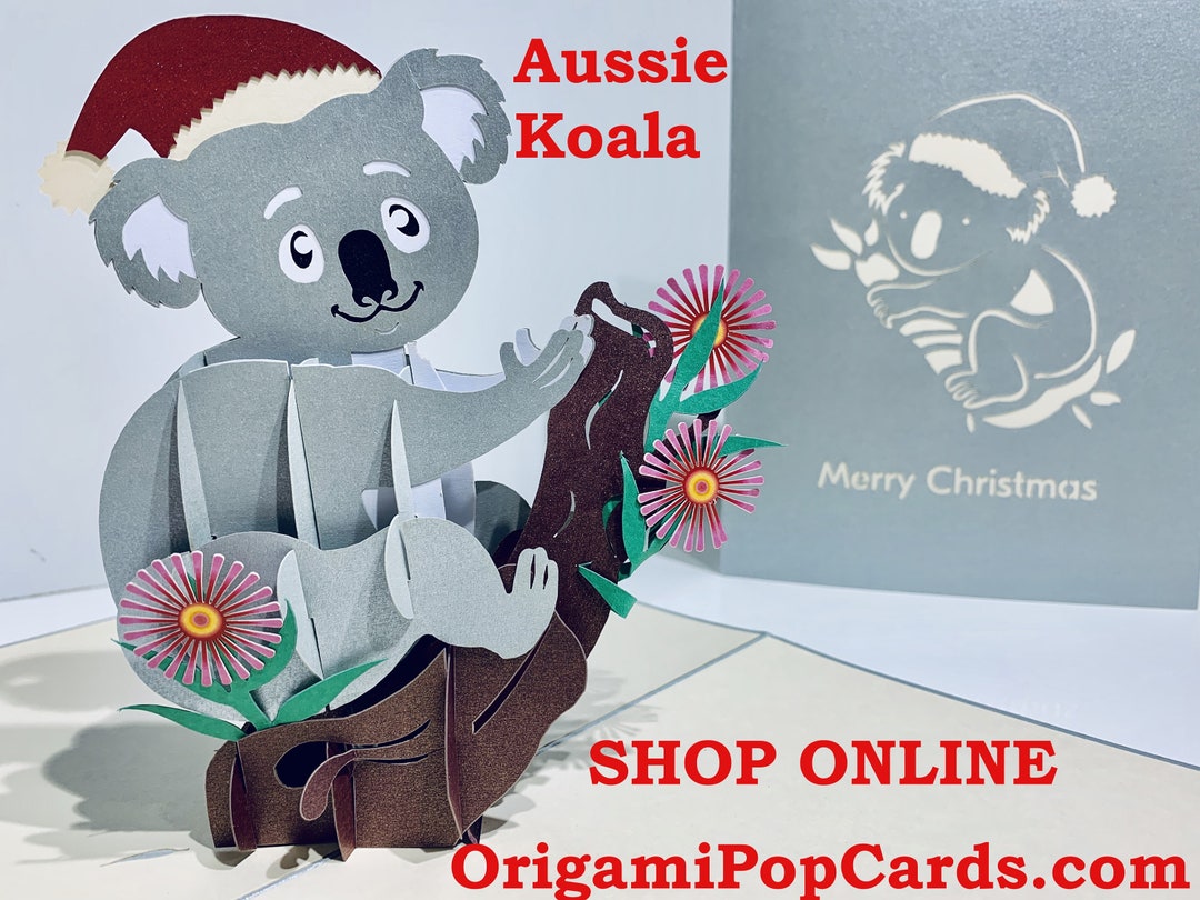 Aussie Christmas Santa Koala Christmas Card - Created by Origami Pop ...