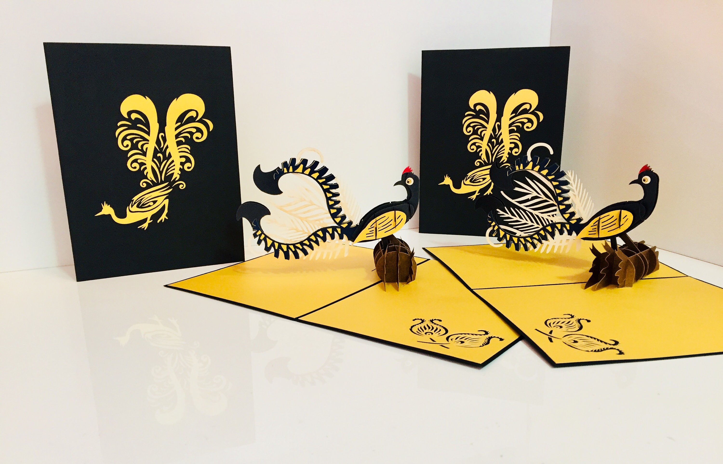 Lyrebird Australian Native Bird Card Created by Origami Pop Cards ...