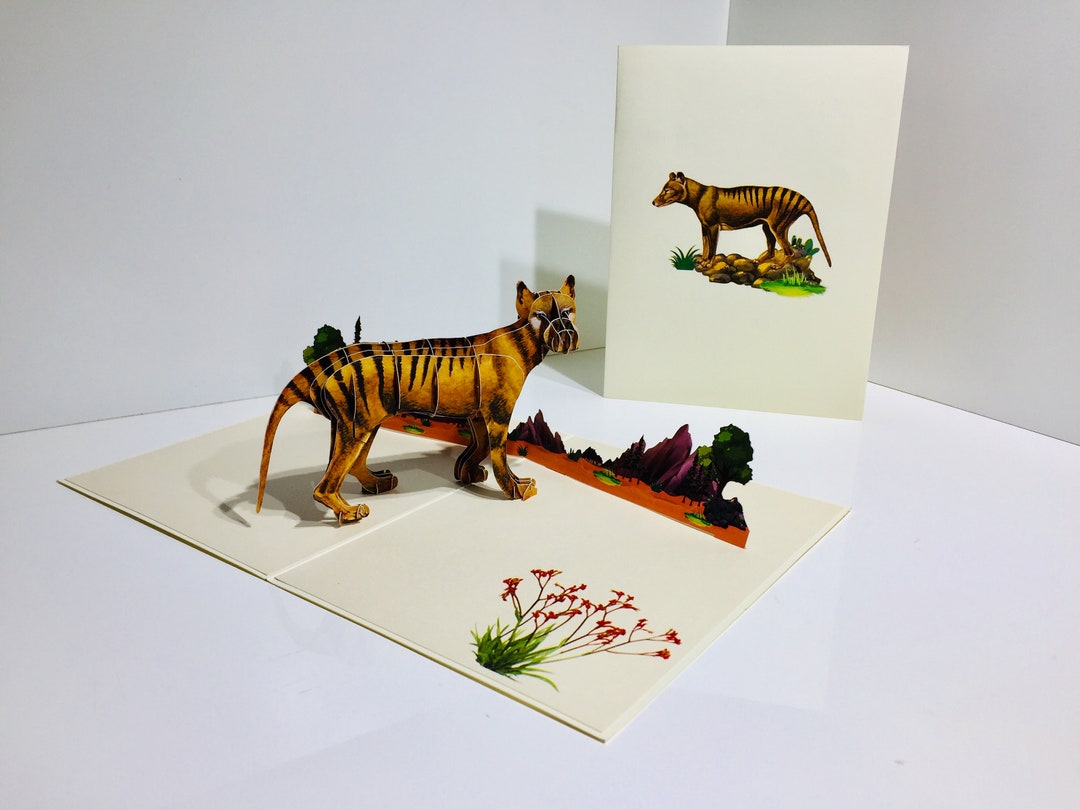 Tasmanian Tiger Aussie Wild Animal Card - Created by Origami Pop Cards ...