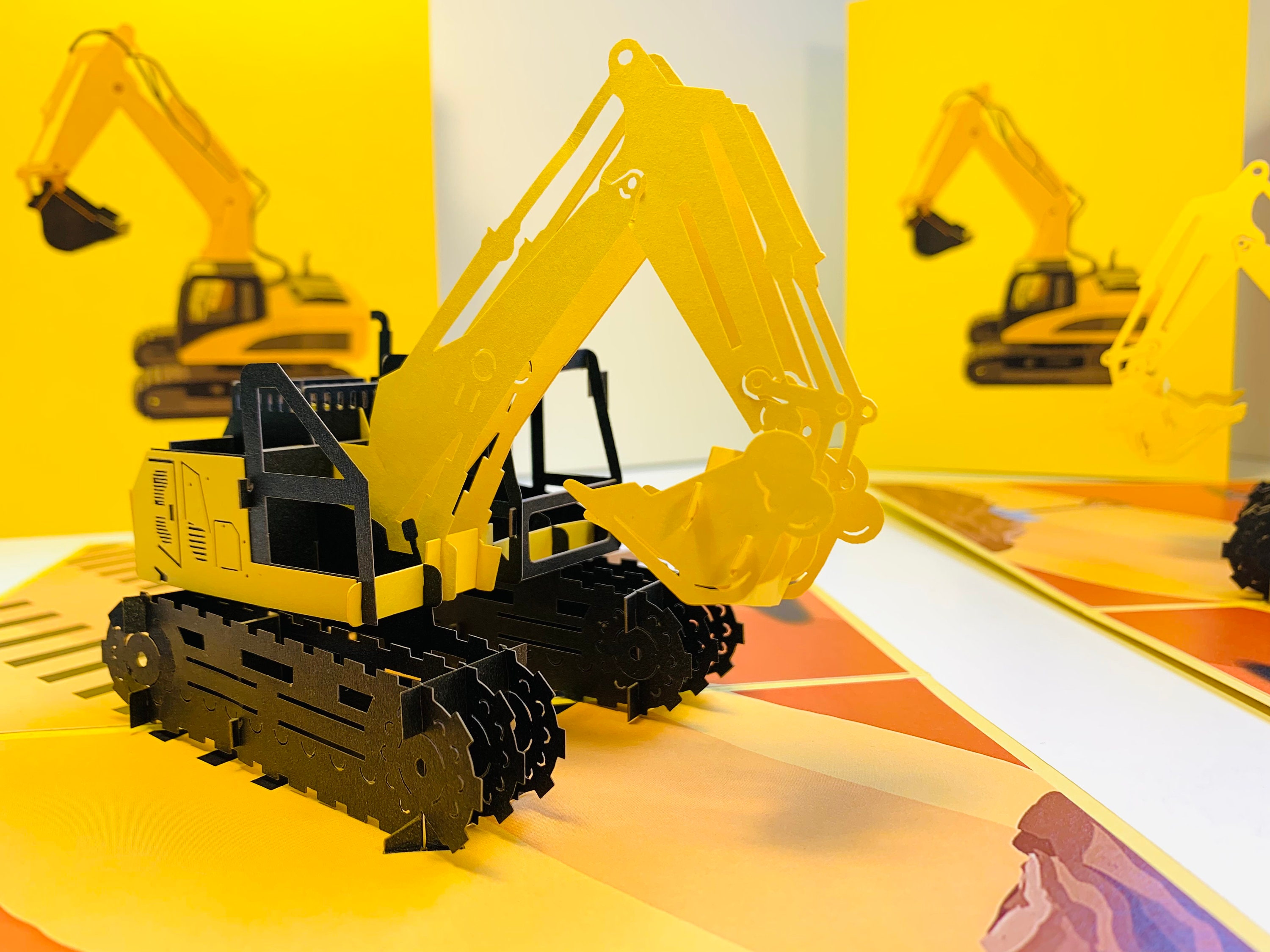 Excavator Crane Digger Truck for Construction Worker & Children 3D Pop ...