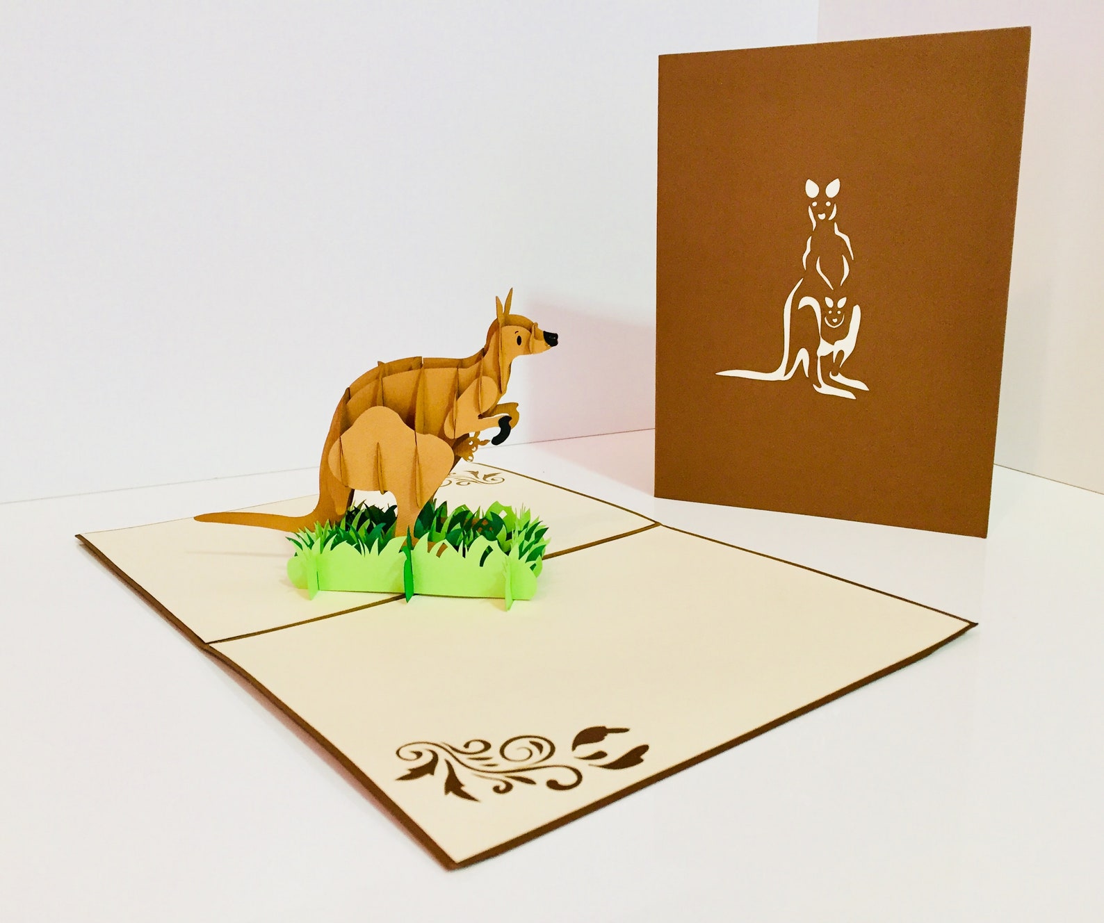 Australian Kangaroo 3D Birthday Greeting Card Origami Handmade Birthday ...