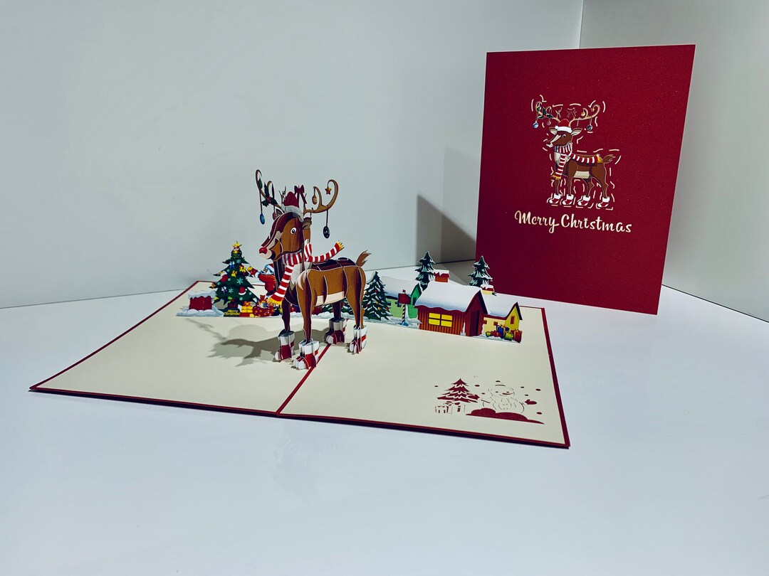 Rudolph the Red-nosed Reindeer Card Created by Origami Pop Cards ...